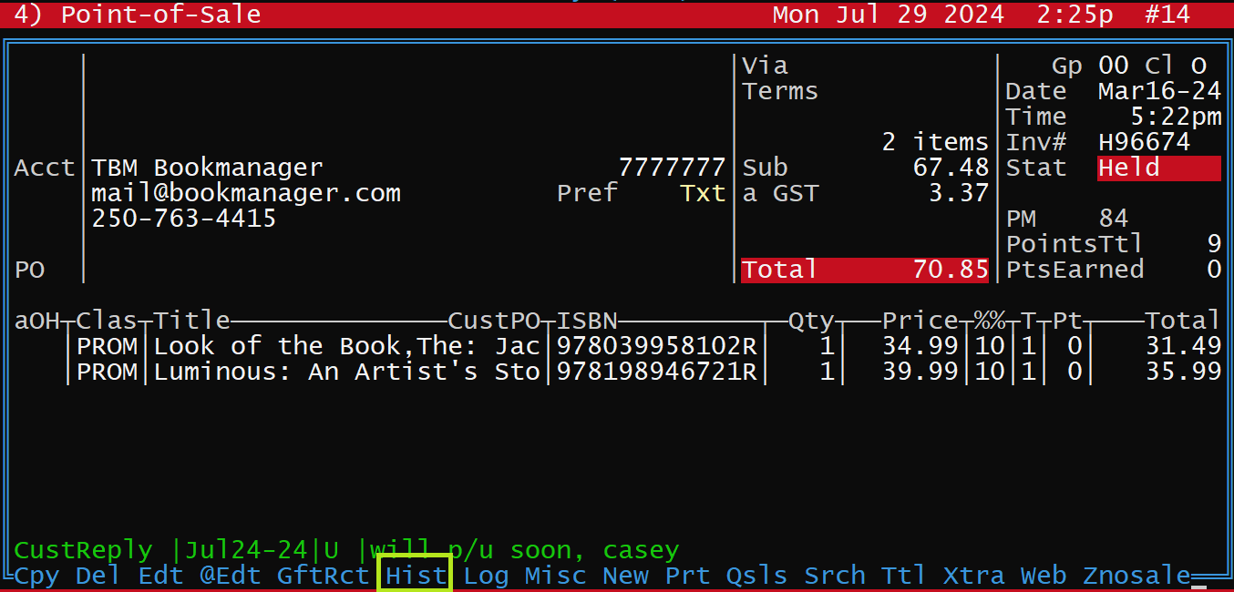 Bookmanager Help Centre