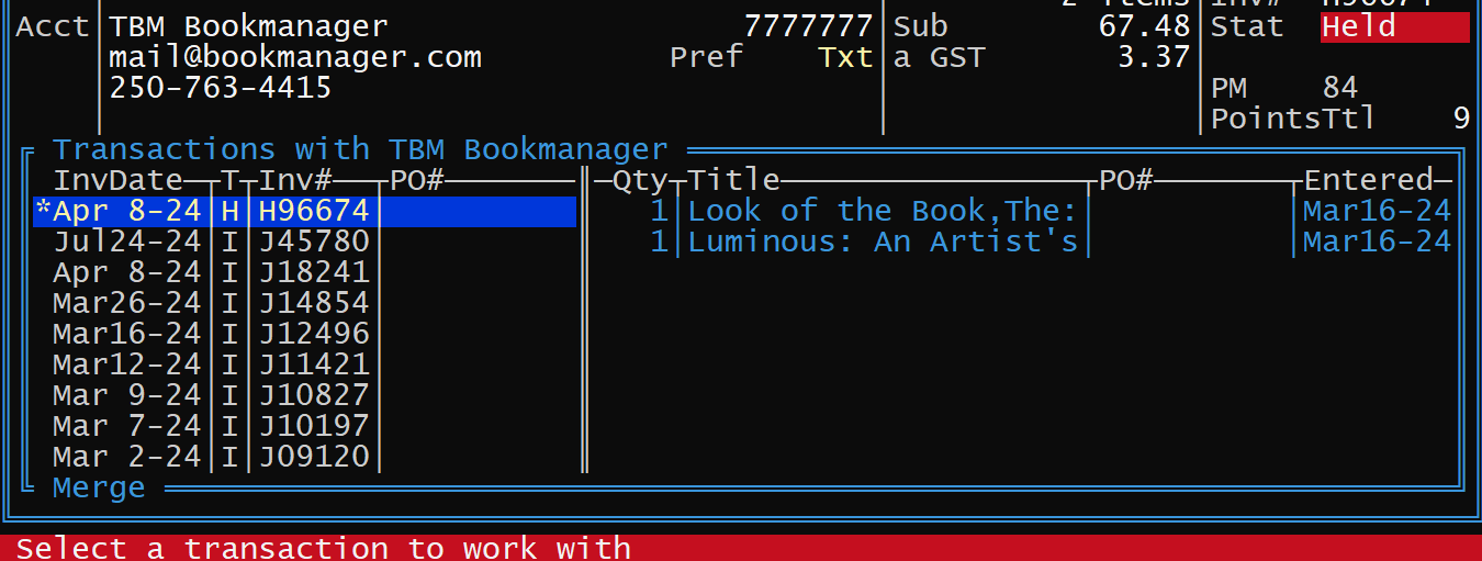 Bookmanager Help Centre